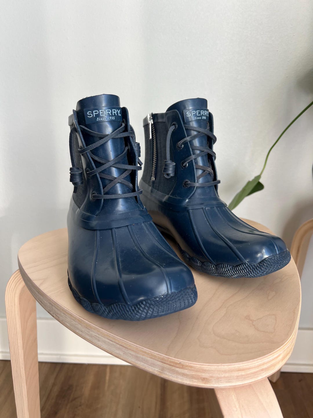 Sperry Short Rain Boots in Navy Blue / Duck Boots / Hunting Boots ...