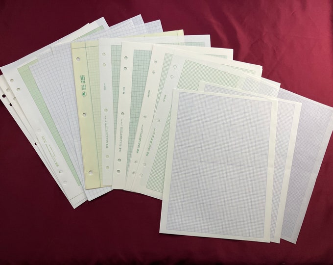 Vintage Graph Paper / Set of 30 Sheets / Varying Grid Size and Styles ...