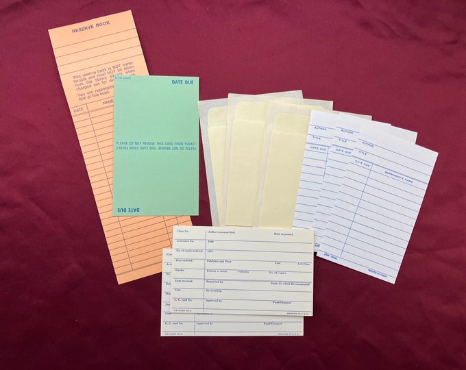 Vintage Library Cards Ephemera Pack / Library Book Cards Set - Etsy