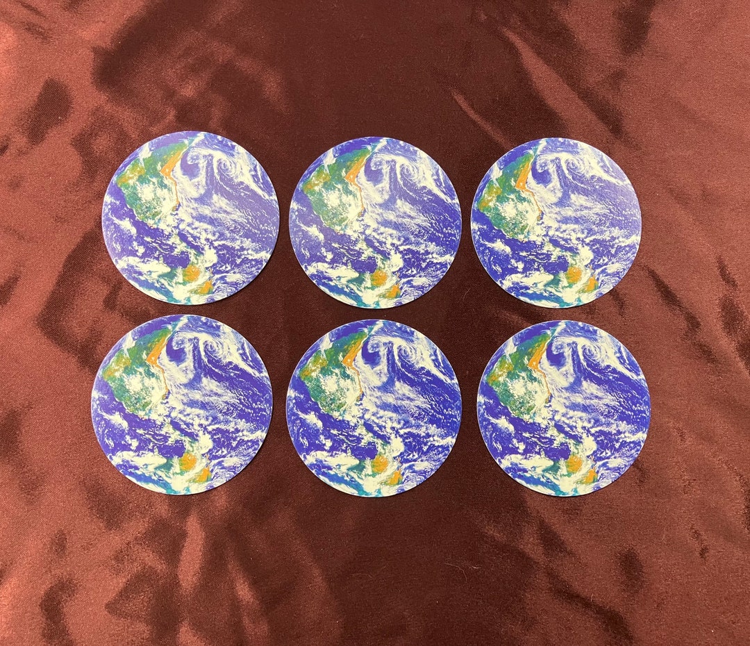 Round Earth Playing Cards / Vintage Playing Cards / Set of 6 Individual ...