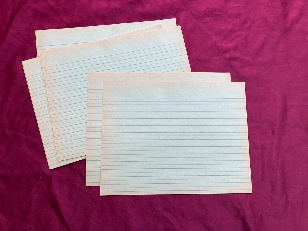 Vintage School Writing Paper / Blue Lined / Double-sided - Etsy