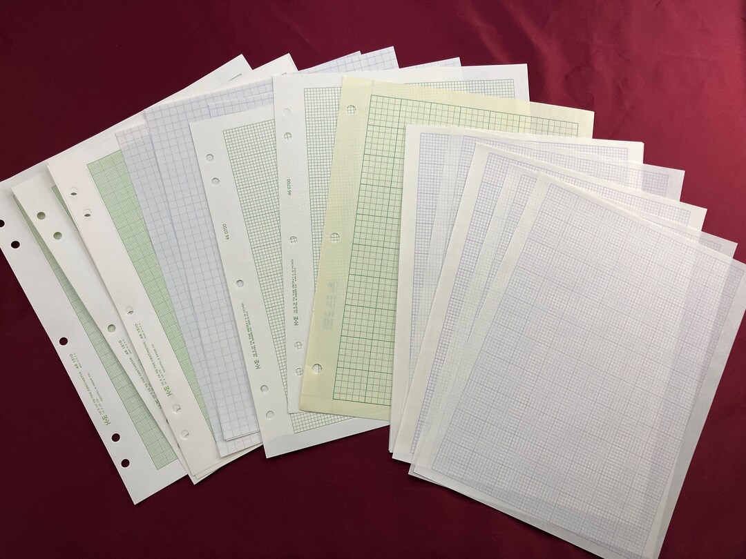 Vintage Graph Paper / Set of 25 Sheets / Varying Grid Size and Styles ...