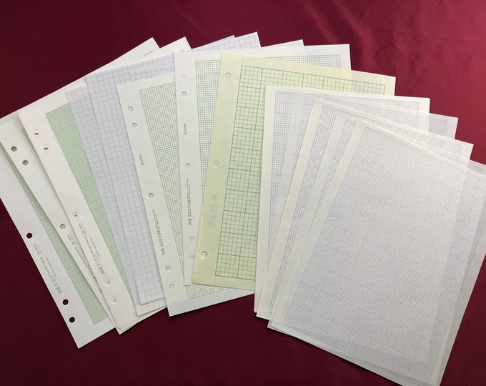 Vintage Graph Paper / Set of 25 Sheets / Varying Grid Size and Styles ...