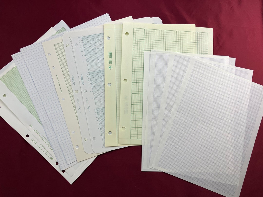 Vintage Graph Paper / Set of 25 Sheets / Varying Grid Size and Styles ...
