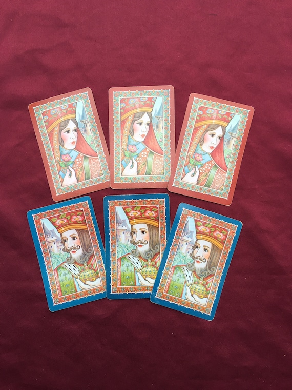 King and Queen / Vintage Playing Cards / Set of 6 Individual - Etsy
