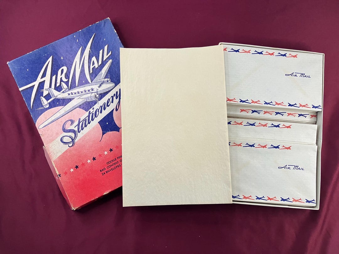 Vintage 1940's Air Mail Stationery Set / Onion Skin / Writing Paper - Etsy