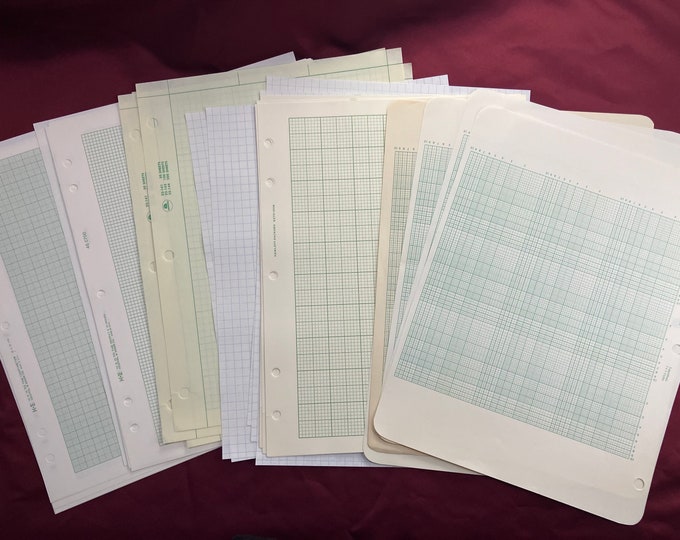 Vintage Graph Paper / Set of 30 Sheets / Varying Grid Size and Styles ...