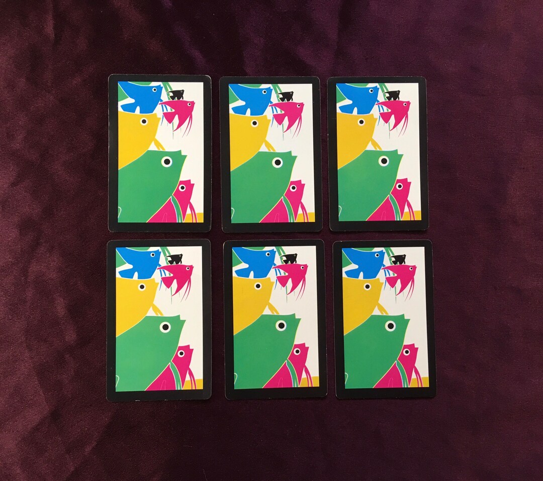 Colorful Fish Playing Cards / Set of 6 Individual Cards - Etsy