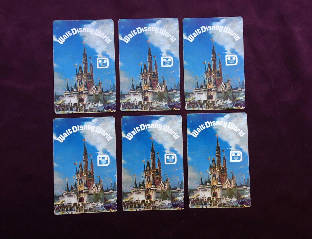 Vintage Walt Disney Castle / Playing Cards / Set of 6 Individual Cards ...
