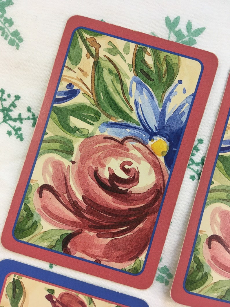 Rose and Rosebud / Vintage Playing Cards / Set of 6 Individual Cards - Etsy