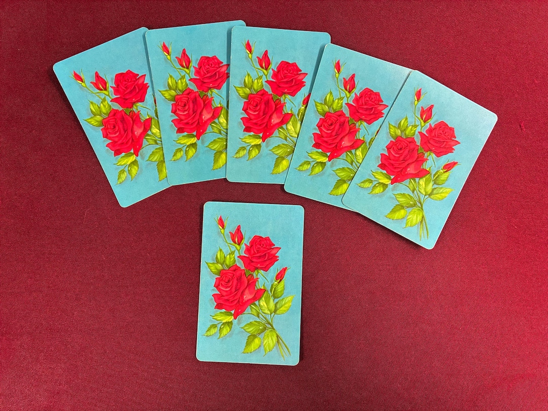 Vintage Roses Playing Cards / Set of 6 Individual Cards - Etsy