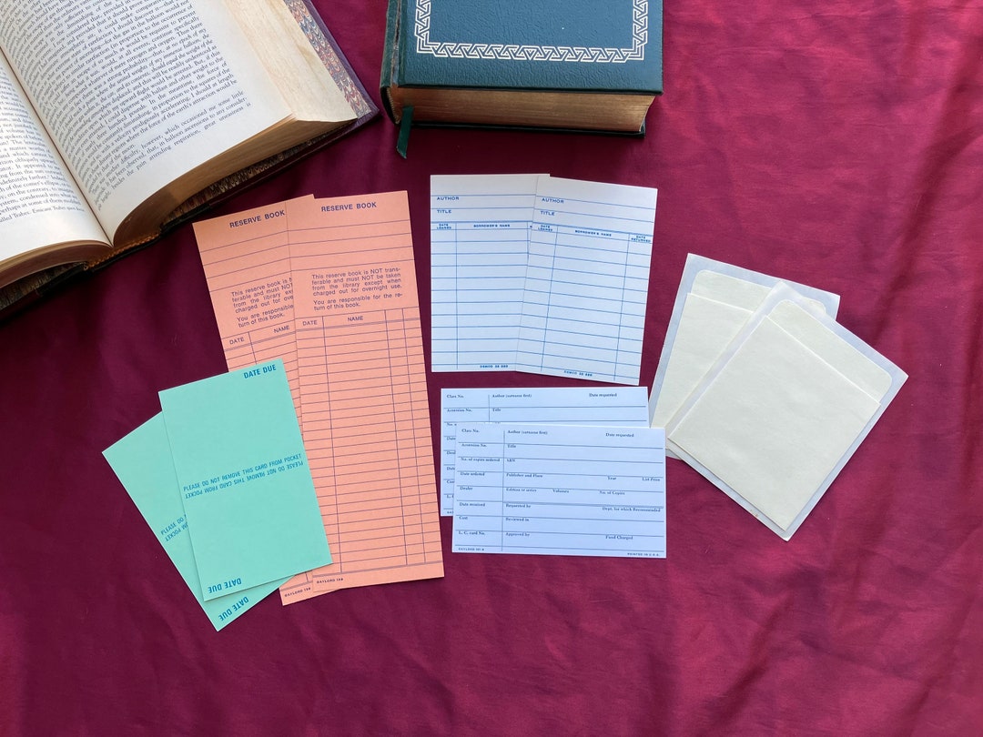 Vintage Library Cards Ephemera Pack / Library Book Cards Set - Etsy