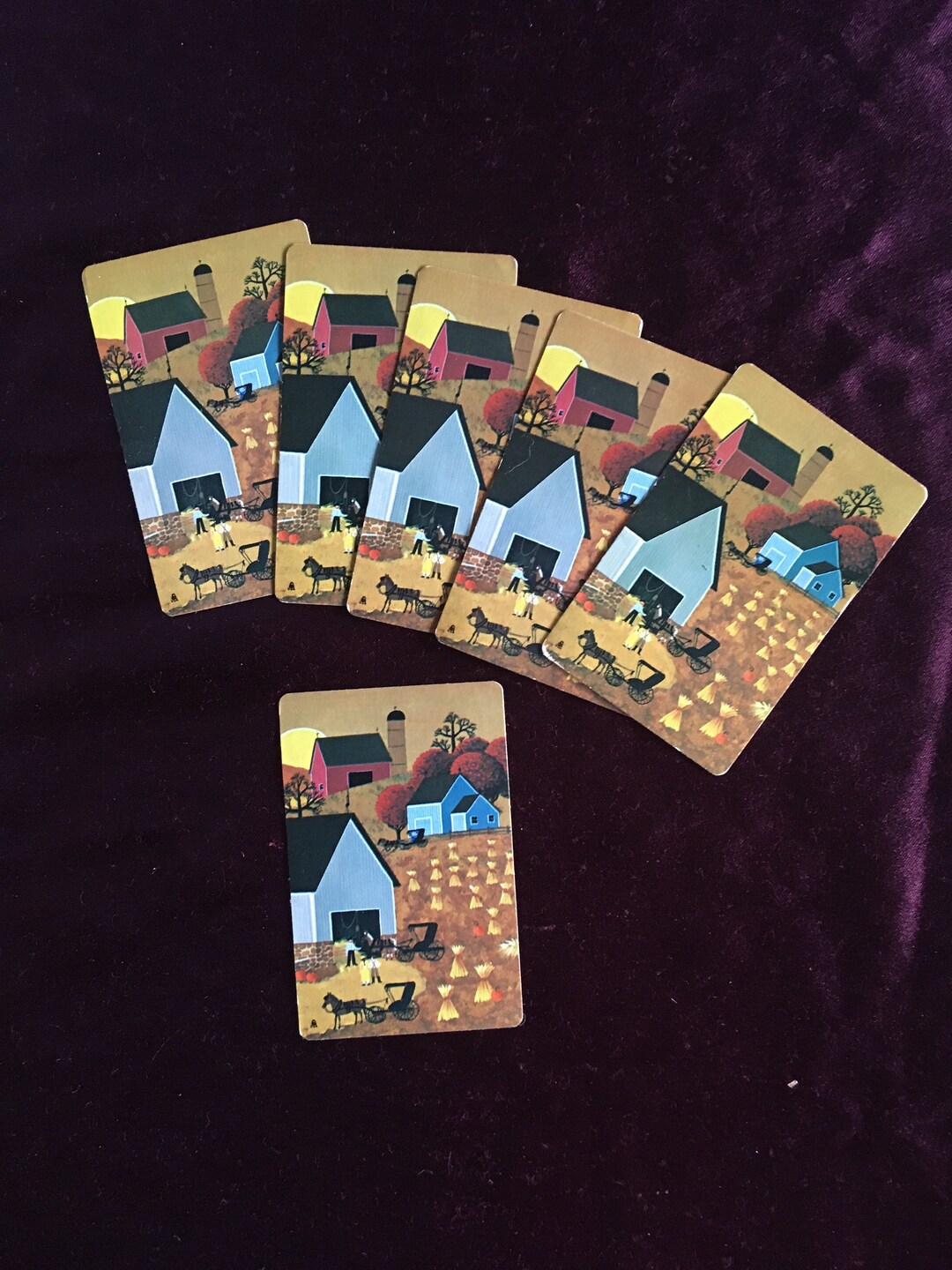 Amish Farm Vintage Playing Cards / Set of 6 Individual Cards - Etsy