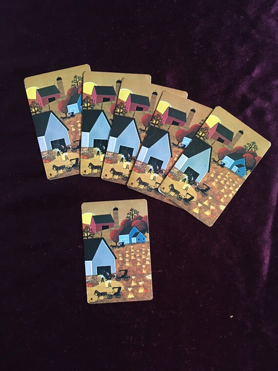 Amish Farm Vintage Playing Cards / Set of 6 Individual Cards | Etsy