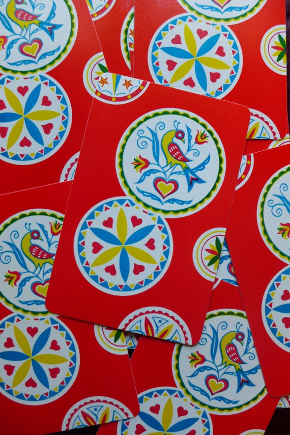 Vintage Hex Dex Amish Playing Cards Red / Set of 6 Individual | Etsy