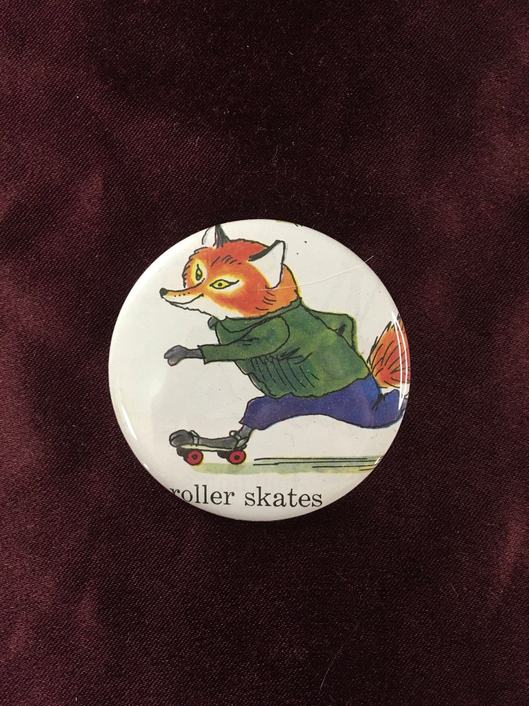Richard Scarry / Roller Skating Fox / Button / Pin - Etsy