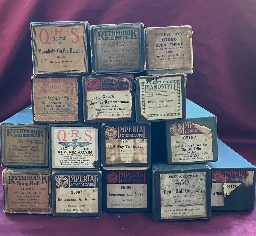 Vintage Player Piano Rolls / Vintage Craft Paper / Pianola Music Rolls ...