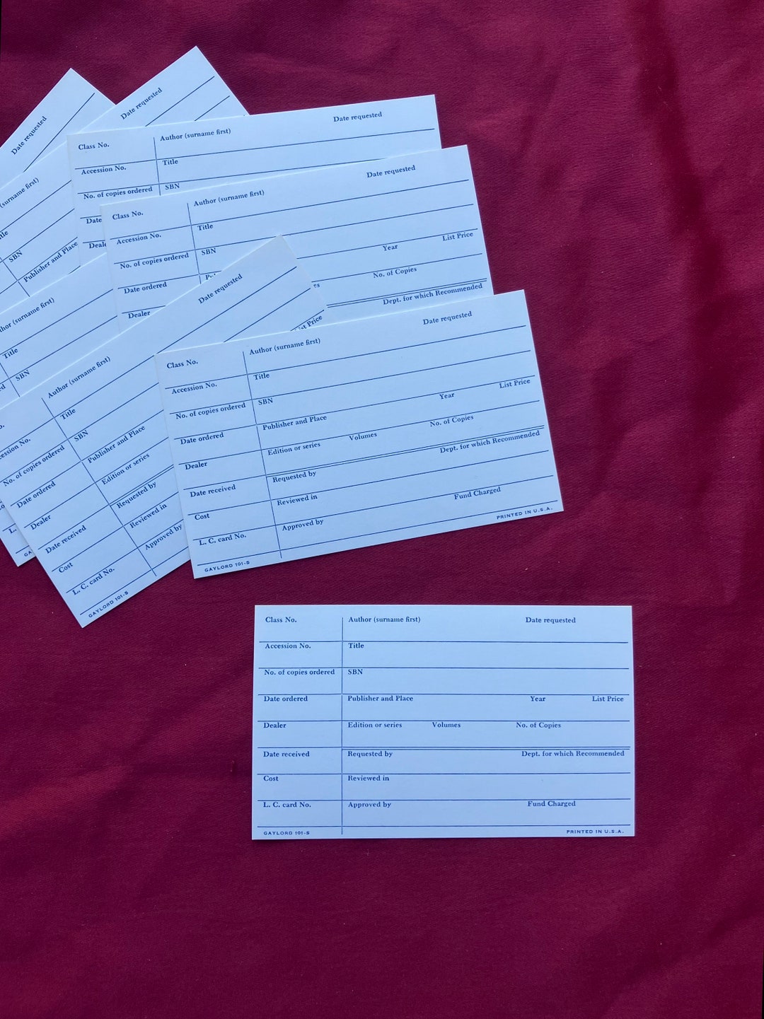 Vintage Library Order Cards / Set of 12 - Etsy