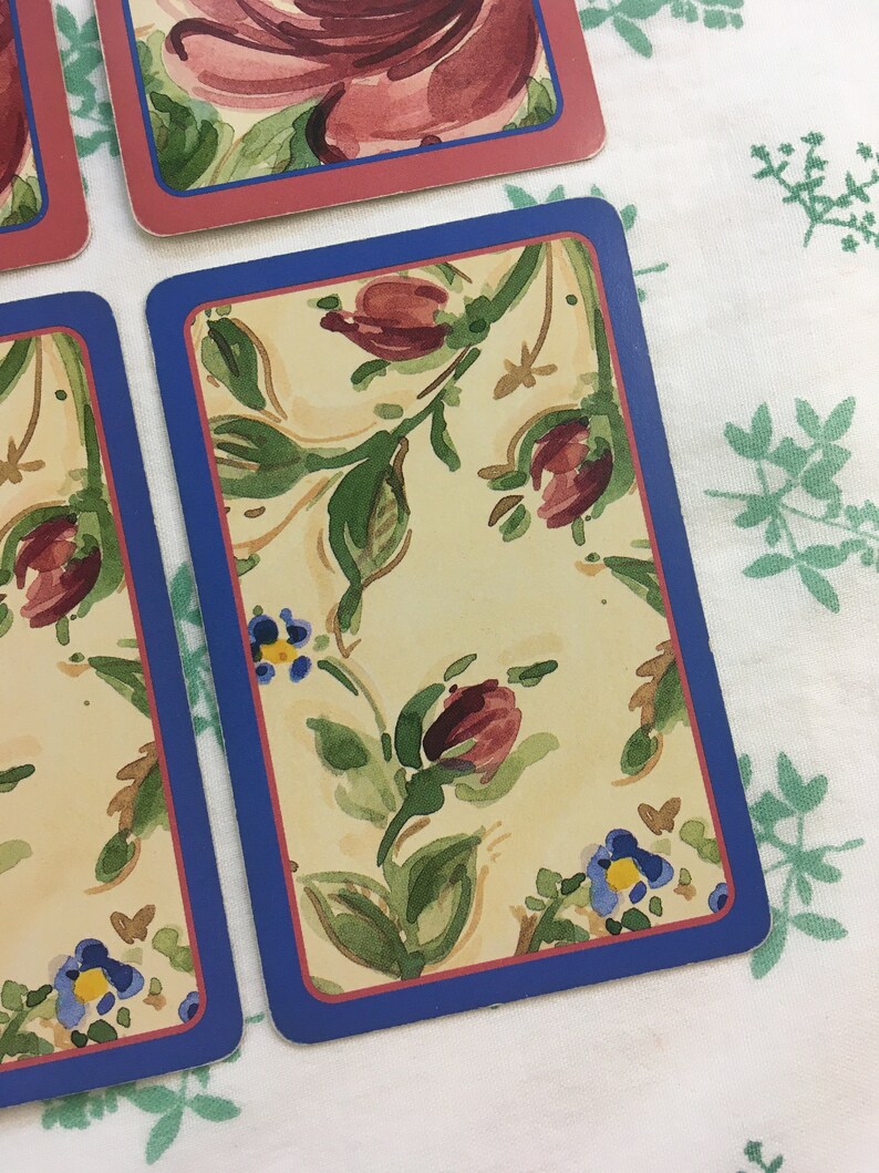 Rose and Rosebud / Vintage Playing Cards / Set of 6 Individual Cards - Etsy