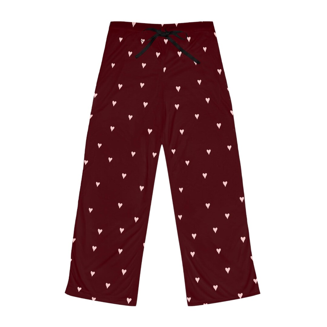 Cozy Red Pajama Pants With Pink Hearts - Adorable and Comfortable ...