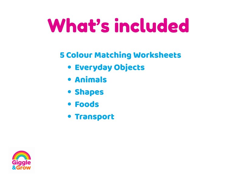 5 Printable Activities | Colour Matching for Toddlers | Early Learning ...