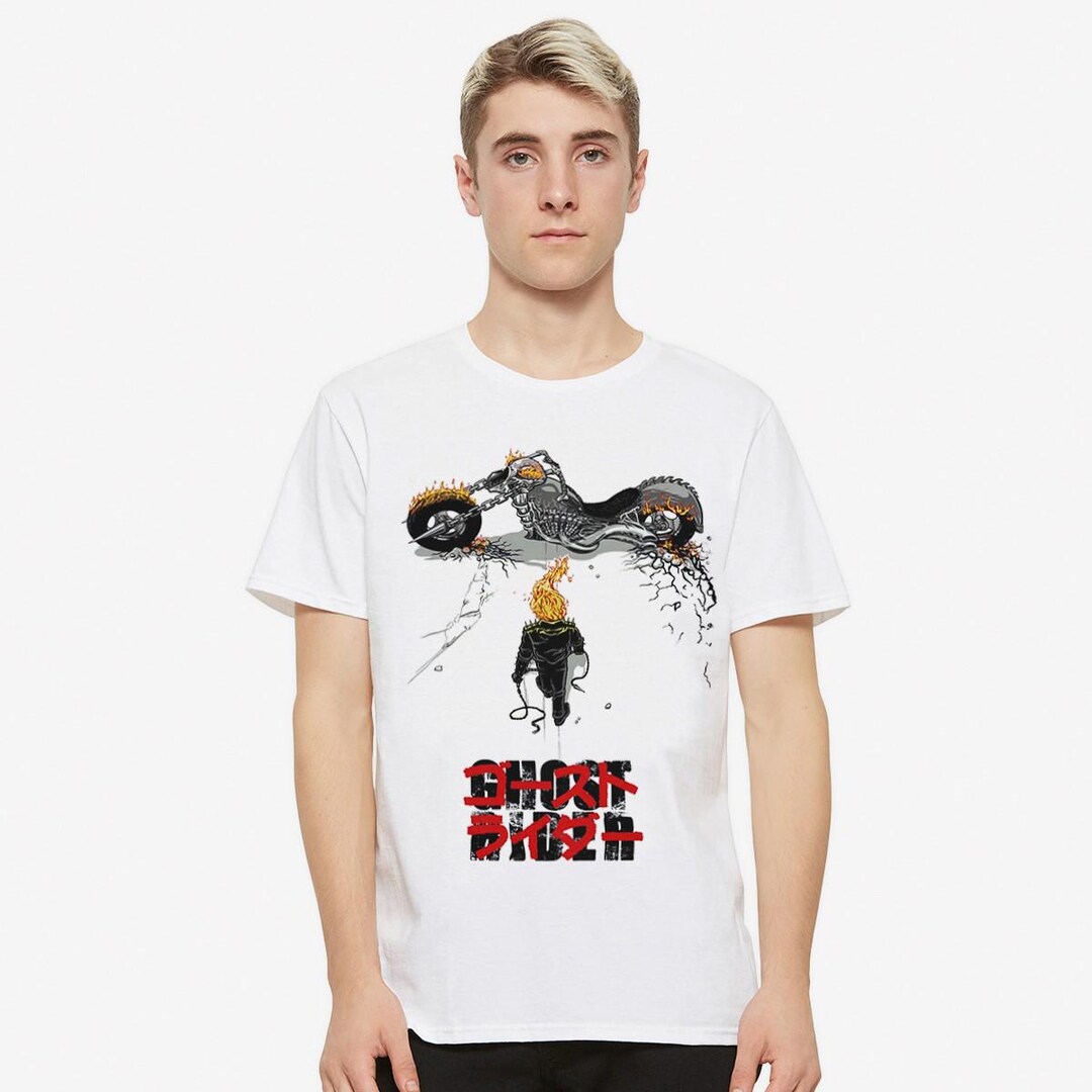Ghost Rider Anime Style T-shirt, Cotton Tee, Men's Women's Sizes (ANI ...