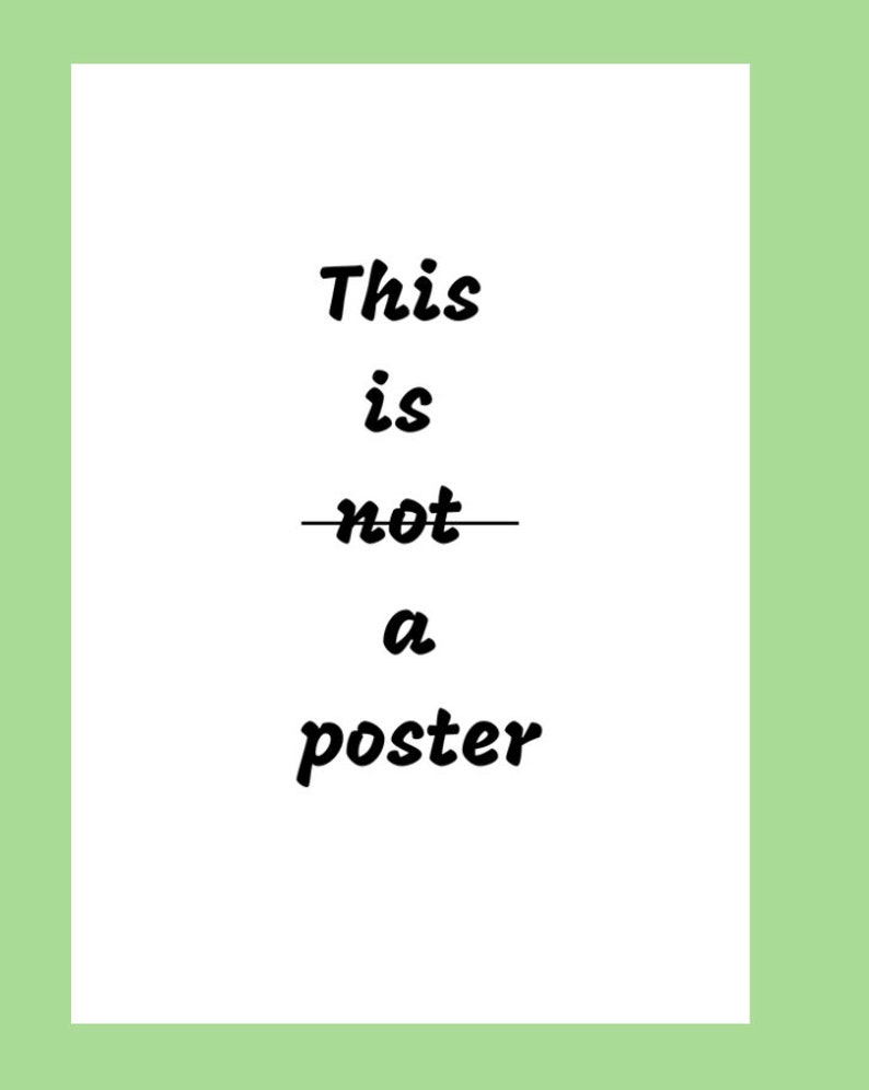 Printable Poster, this is Not a Poster, Digital Poster, Poster to Print ...