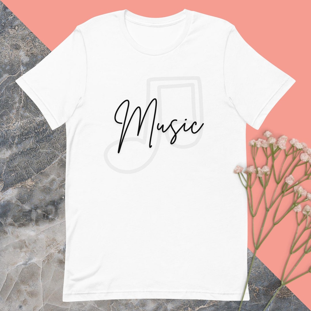 Music Note Graphic T-shirt Simple Music Lover Tee Musical Note Shirt ...