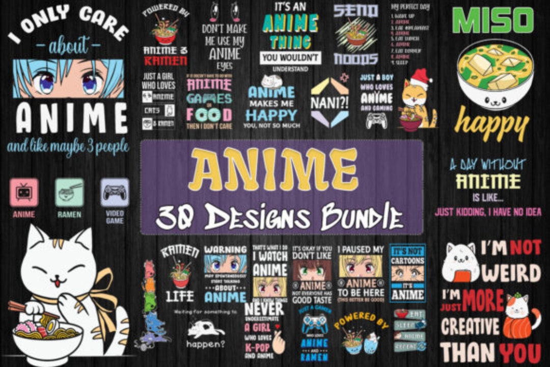 Anime Svg Bundle Anime Package Png-eps-pdf-dxf / 30 Anime Manga ...