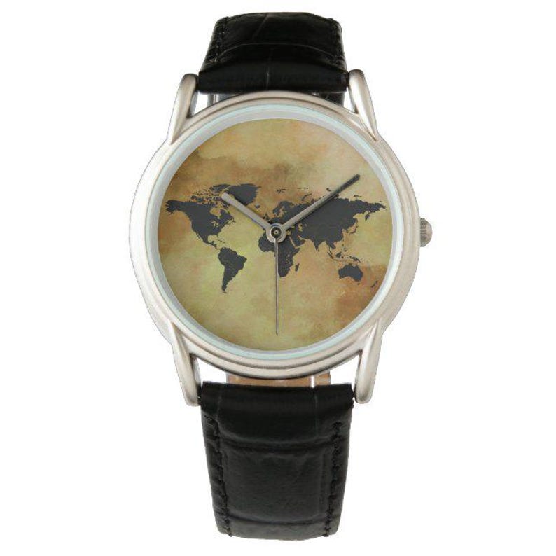 World Map Ewatch Watch for Men, Digital Globe Wristwatch, Timepiece ...