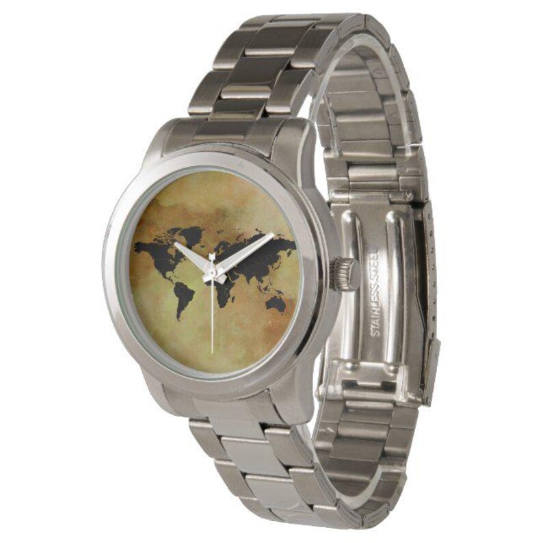 World Map Ewatch Watch for Men, Digital Globe Wristwatch, Timepiece ...