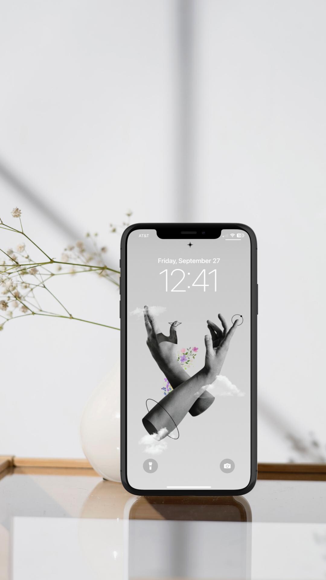 Spiritual Hands iPhone Wallpaper & Lock Screen Whimsical Floral Simple ...