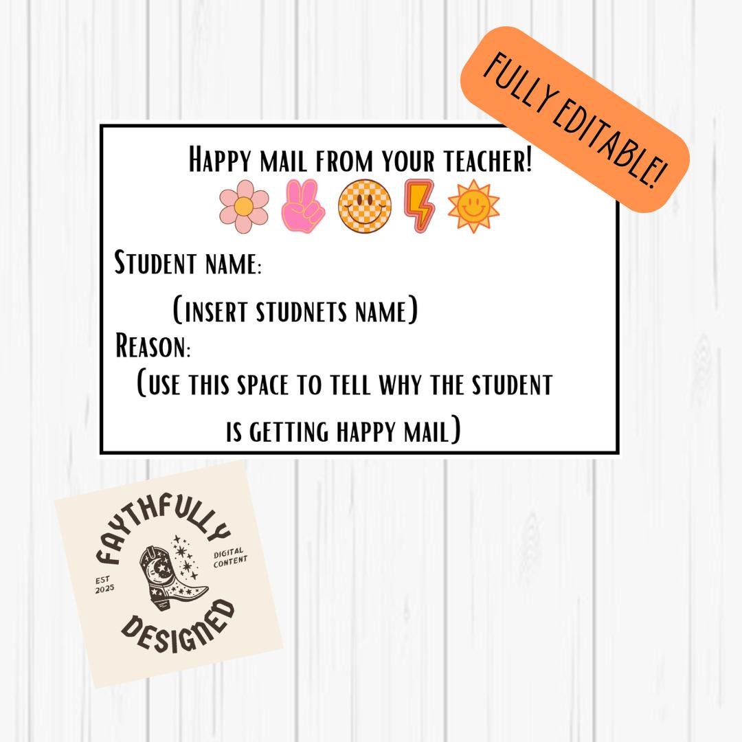 Teacher Happy Mail - Etsy