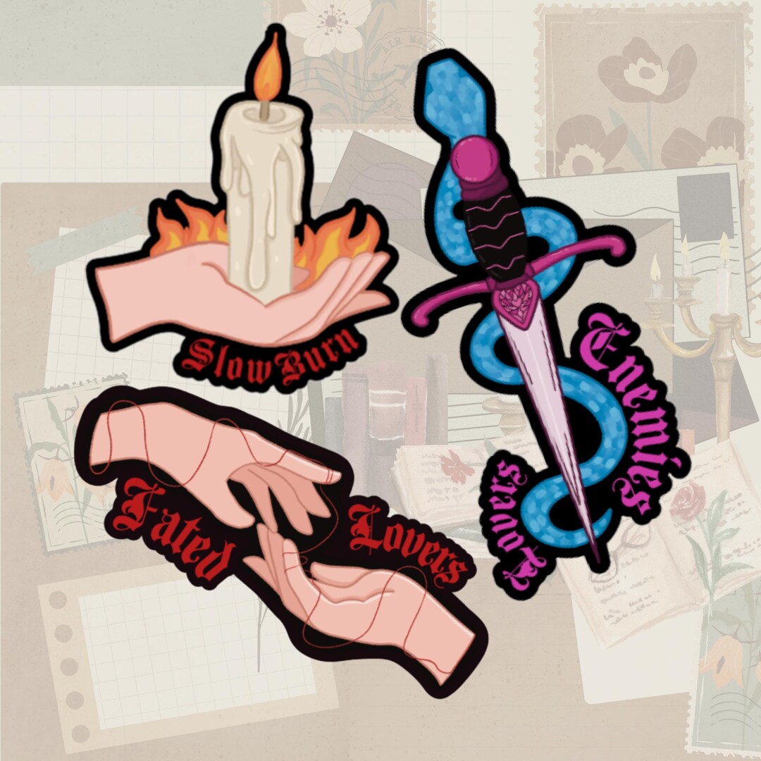 Romance Book Tropes Stickers: Slow Burn, Fated Lovers, Enemies to ...