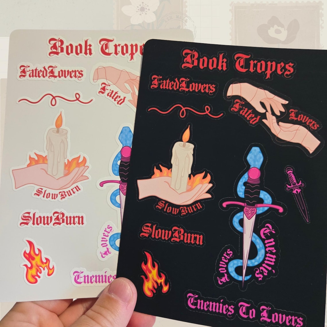 Romance Book Tropes Stickers: Slow Burn, Fated Lovers, Enemies to ...