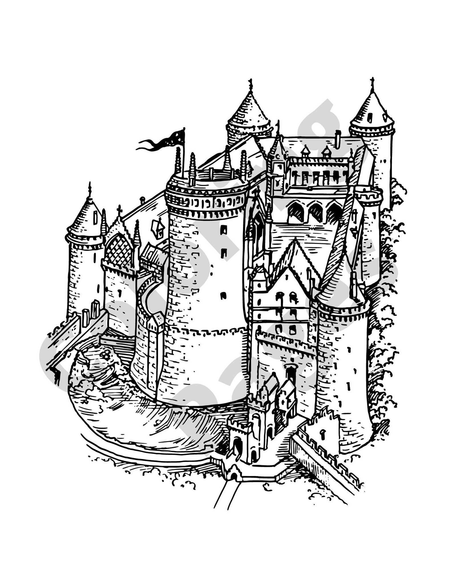 Medieval Theme Coloring Pages - Etsy