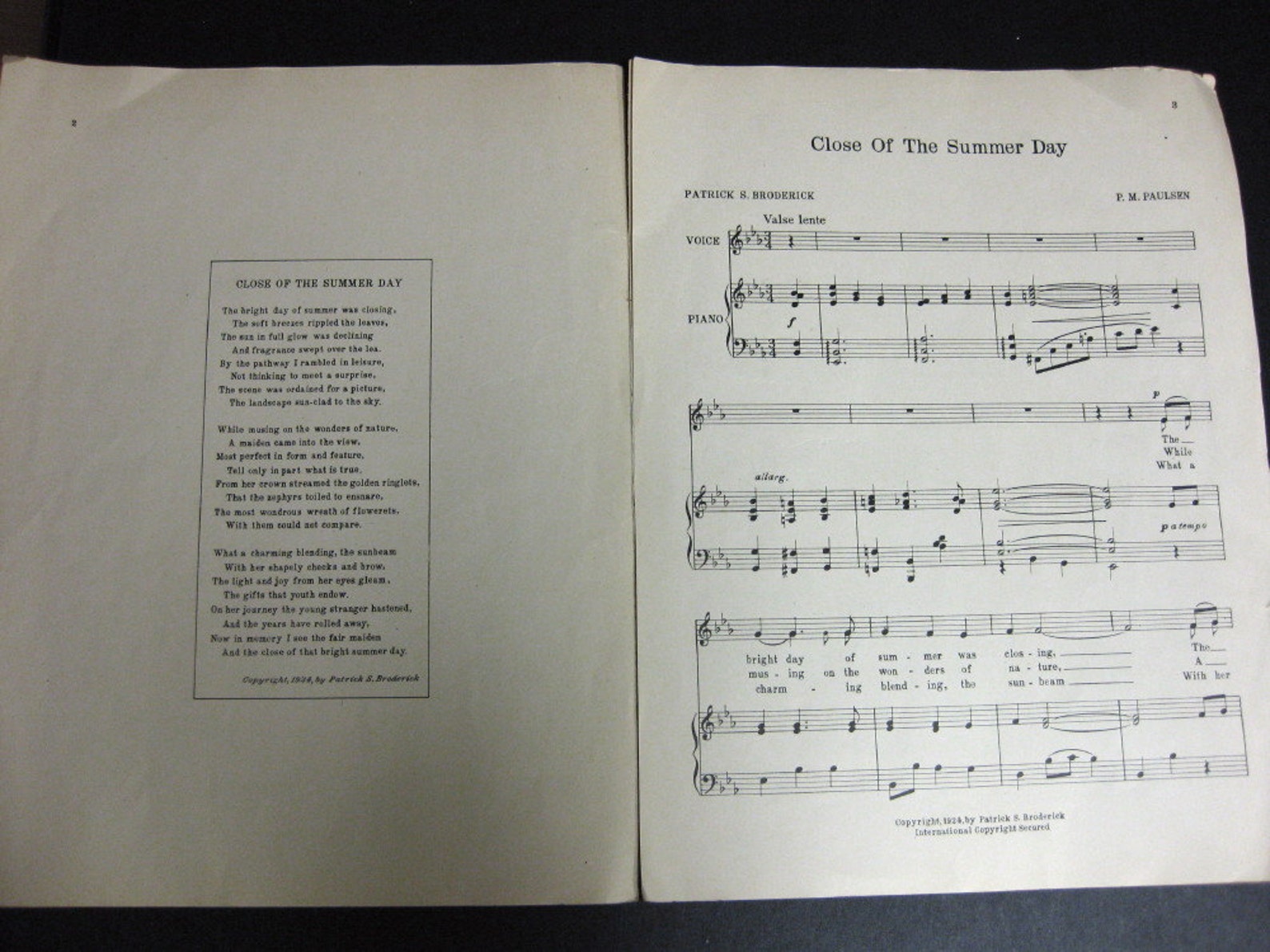 Frame Me Vintage Summer Day Sheet Music Yellow Navy 1924 Song Picture ...