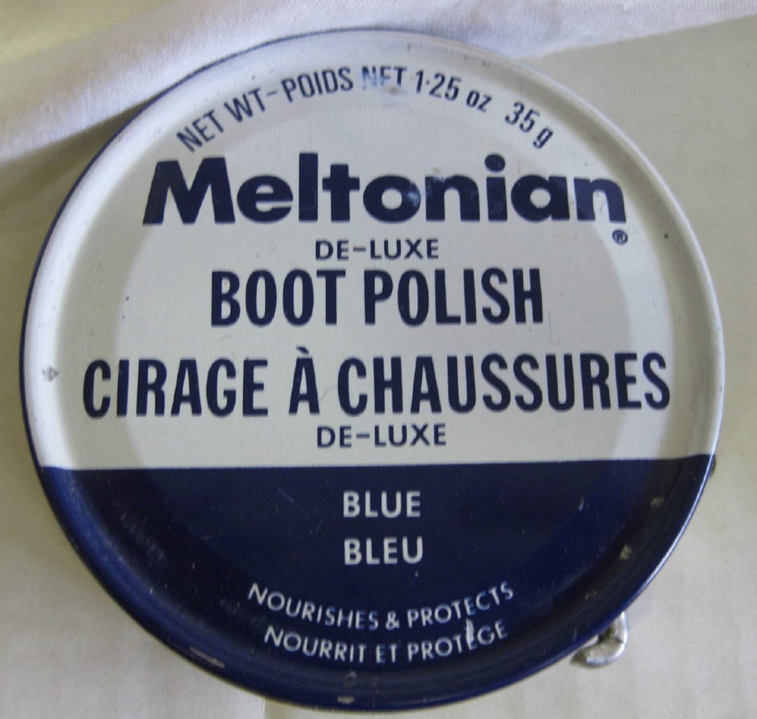 Vintage 1960s Meltonian Blue Boot Polish Tin: Reckitt Advertising - Etsy