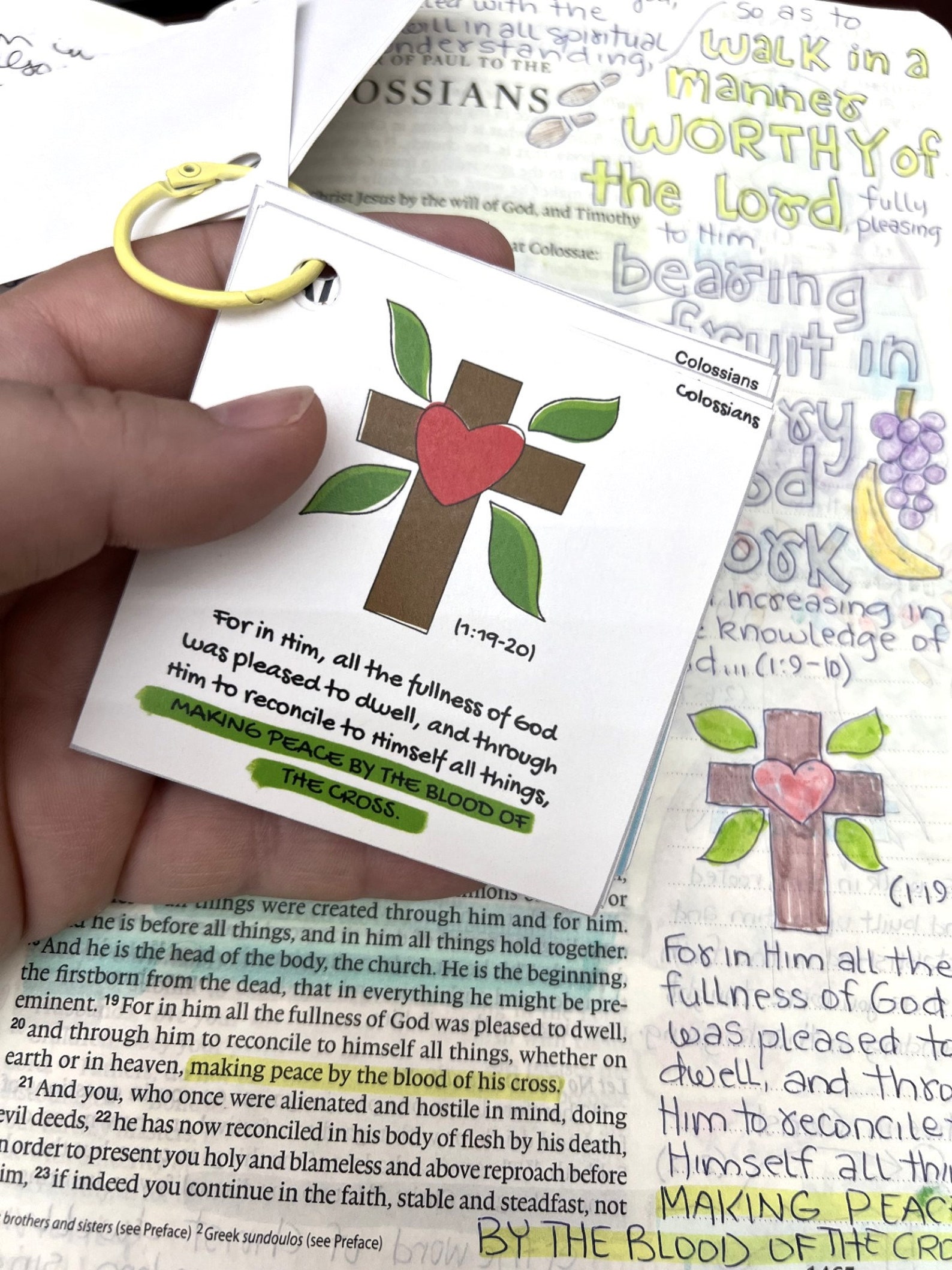 Printable Bible Journaling Ideas - Colossians Cards - Etsy