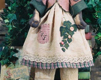 Corynn Cloth Doll E-Pattern Country Girl Bunny Shelf | Etsy