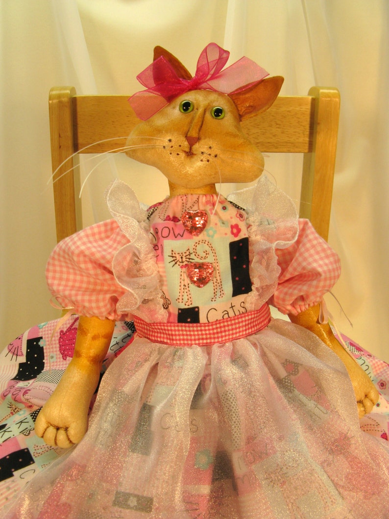 Lilly Cat Mailed Cloth Doll Pattern Beautiful Art Doll Kitty Cat Pattern Etsy