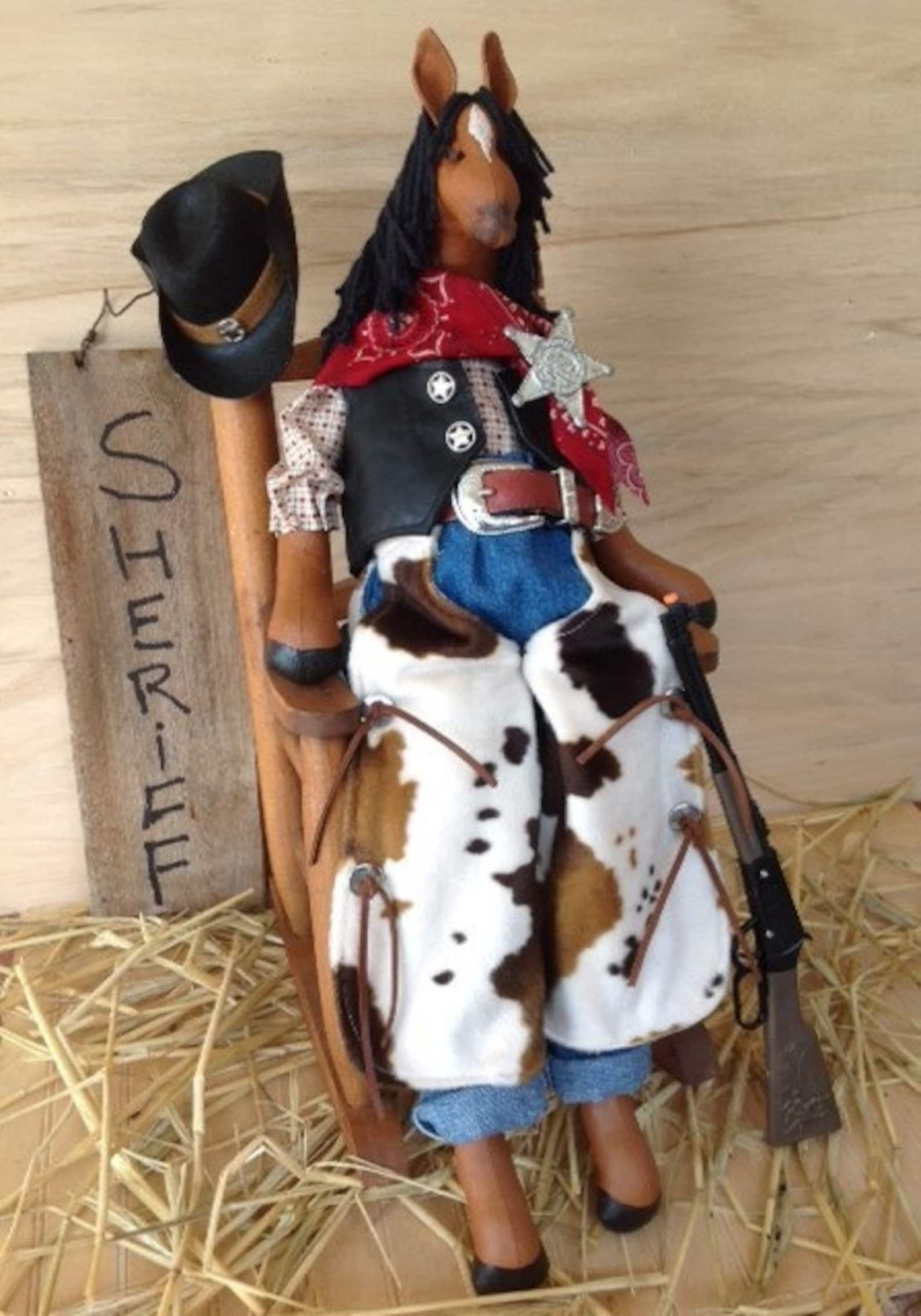 Buck - Cloth Doll E-pattern Western Dressed Cowboy Horse Epattern - Etsy