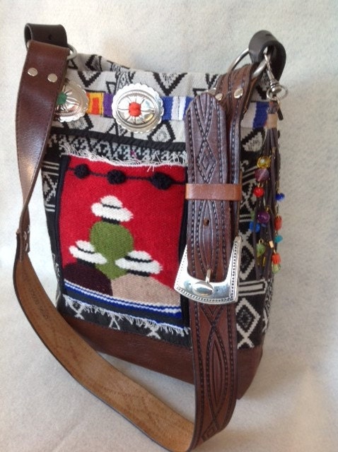 Southwestern Bohemian Shoulder Bag Handmade Purse