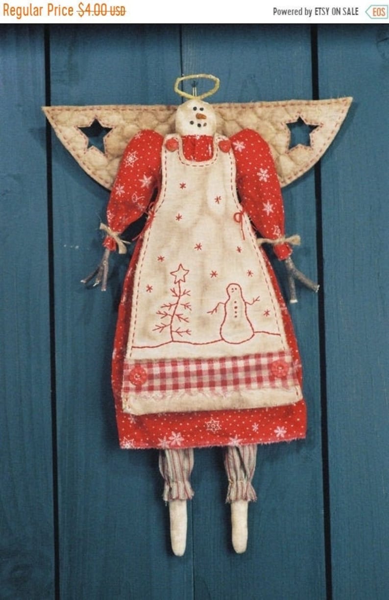 Snow Angel - Cloth Doll E-pattern 19in Country-primitive Holiday Girl ...