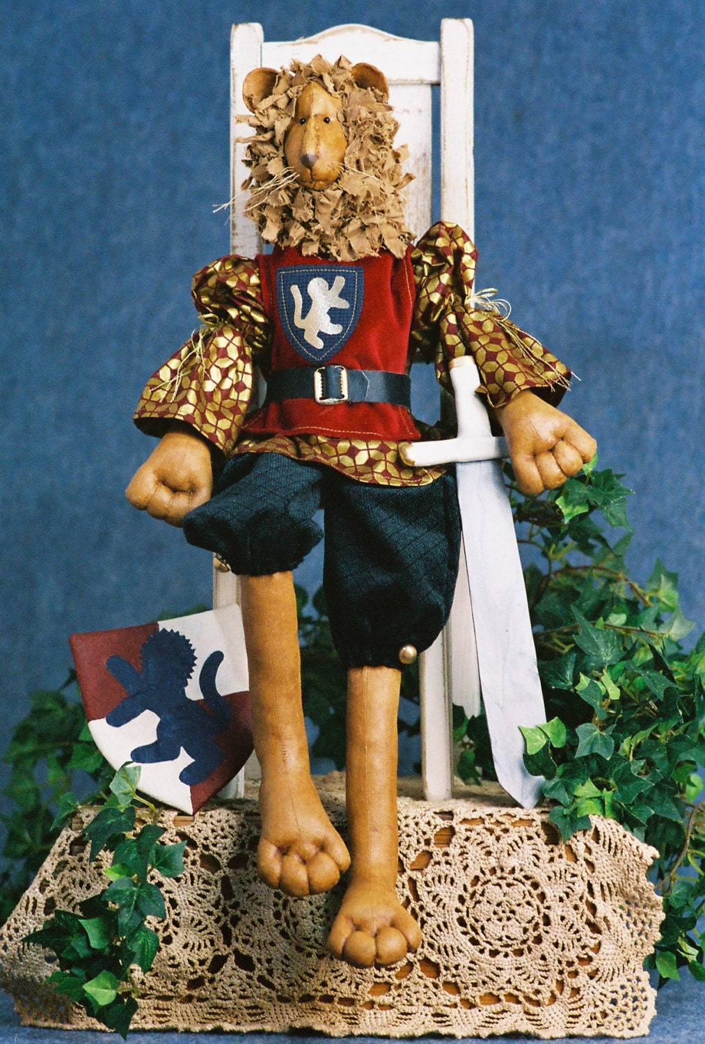Richard the Lion Heart - Cloth Doll E-Pattern - 24 inch Royal Lion King ...