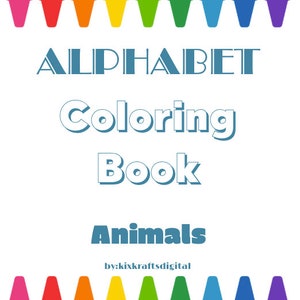Alphabet Animals Coloring Pages for Kids Digital PDF Only - Etsy