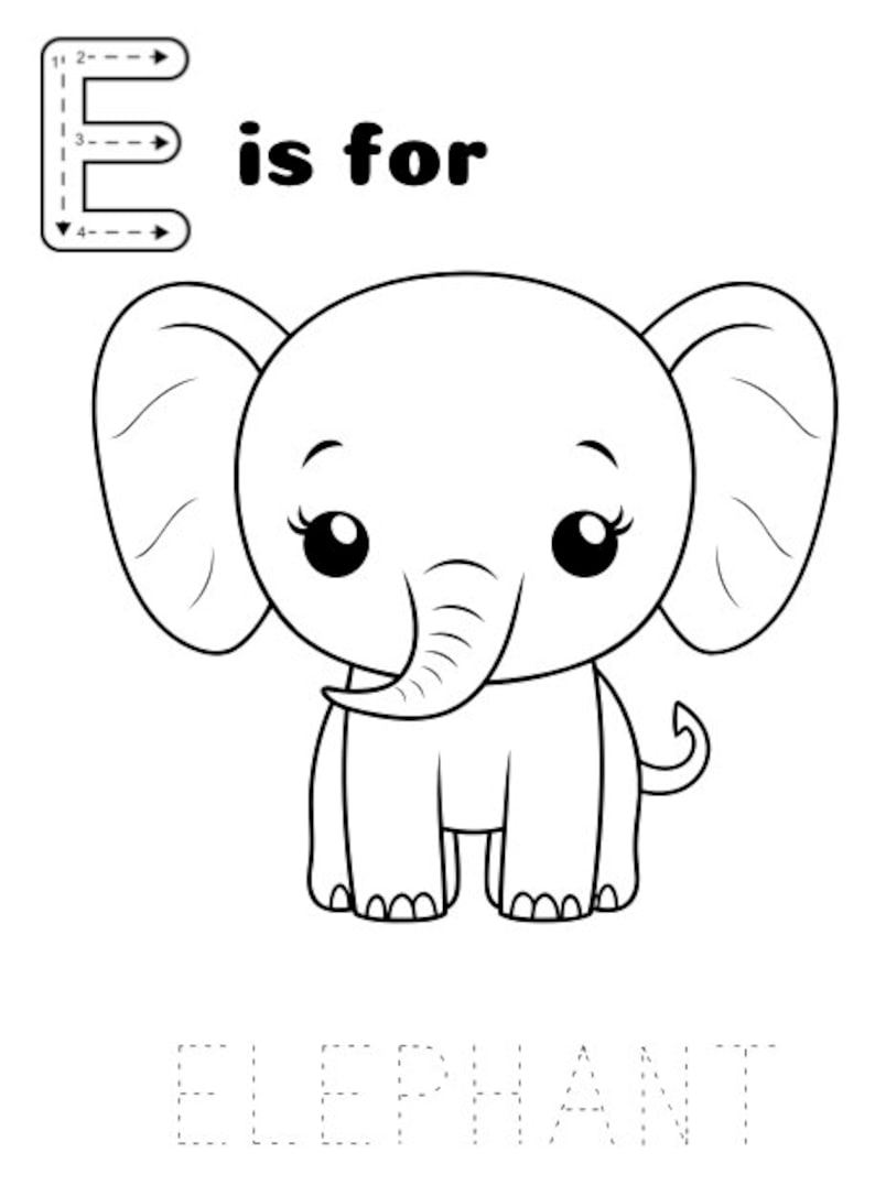 Alphabet Animals Coloring Pages for Kids Digital PDF Only - Etsy