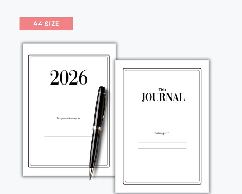 2026 Journal Cover Design, Printable Planner Front Sheet, Instant ...