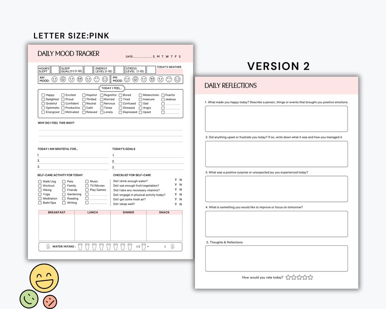 Mood Tracker Journal Printable Mood Journal Prompts for Mental Health ...