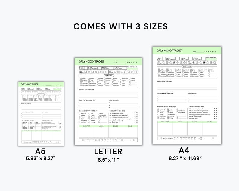 Mood Tracker Journal Printable Mood Journal Prompts for Mental Health ...